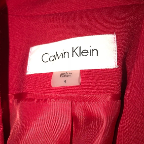 Calvin Klein | Jackets & Coats | Womens Calvin Klein Red Blazer Size 8 ...